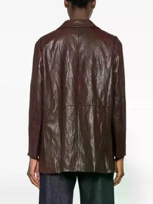 KRISTINA TI Crinkled-effect Button-up Jacket