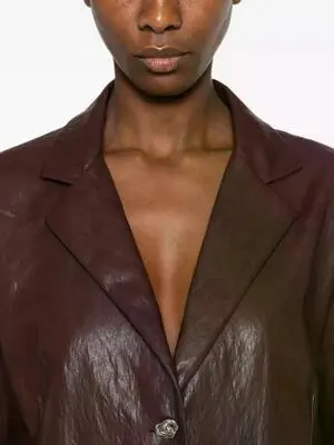KRISTINA TI Crinkled-effect Button-up Jacket