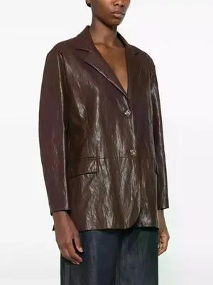 KRISTINA TI Crinkled-effect Button-up Jacket