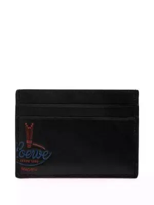 Loewe Logo-print Leather Card Holder - Black