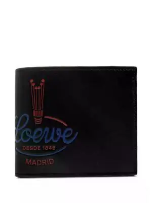 Loewe Logo-print Leather Wallet - Black