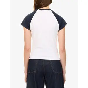 Good American Cotton-jersey T-shirt With Raglan Sleeves