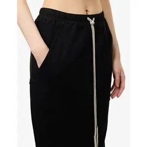 Rick Owens Pillar Draped Cotton Maxi Skirt