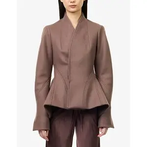 Rick Owens Moog Peplum-hem Wool-blend Jacket