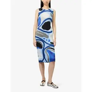Issey Miyake Roll Patterned Knitted Midi Dress