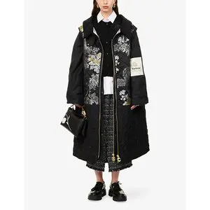 Erdem Pandora Embroidered Jacquard Waxed Cotton Gilet Coat