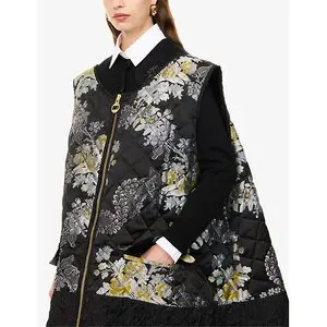 Erdem Pandora Embroidered Jacquard Waxed Cotton Gilet Coat