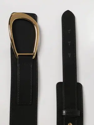 TWINSET High-waist Leather Belt With Engraved Logo Buckle