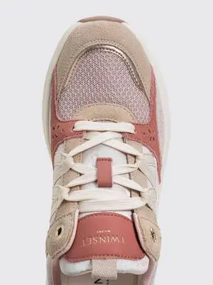 TWINSET Animal Print Leather And Mesh Low-top Sneakers - Fa01