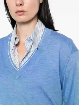 Guest In Residence Tipping-detail V-neck Sweater