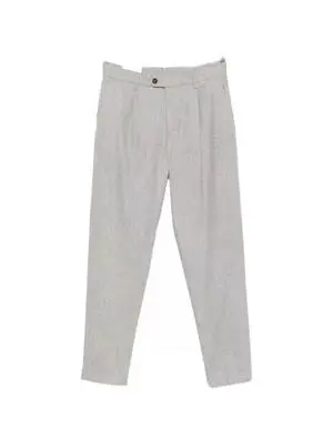 Eleventy Pleated-detail Trousers - Grey