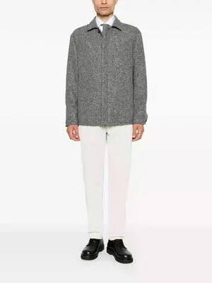 Eleventy Marl-effect Button-up Jacket - Grey