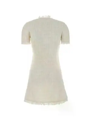 SELF-PORTRAIT Bouclé-knit Frayed Mini Dress
