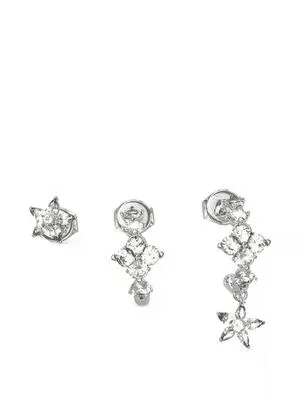 Guess Crystal Flower-motif Drop Earrings - Silver