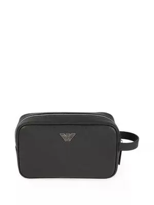 Emporio Armani Logo-plaque Wash Bag - Grey