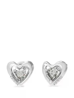 Guess Heart Crystal-embellished Earrings - Silver