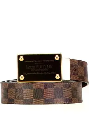 LOUIS VUITTON 2008 Damier Ebene Inventeur Reversible Belt - Brown