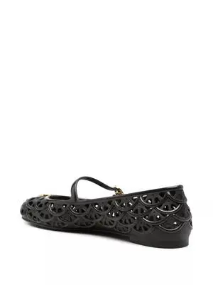 Valentino Garavani Ondette Rubber Ballerina With Scallop Pattern