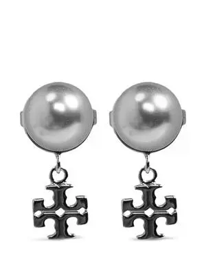 Tory Burch Double T Glass-pearl Earrings
