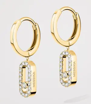 Messika Move Uno Yellow And Diamond Drop Earrings