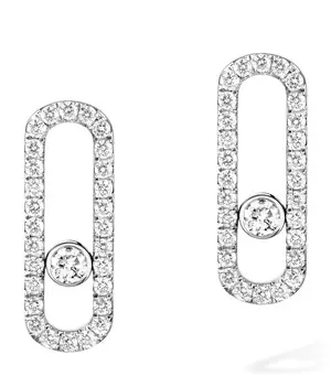 Messika Move Uno White Gold And Diamond Stud Earrings - Silver