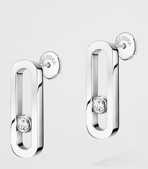 Messika Move Uno White Gold And Diamond Stud Earrings