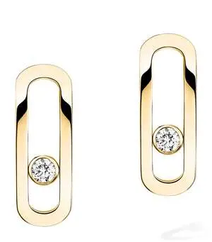 Messika Move Uno Yellow And Diamond Stud Earrings - Gold