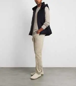 YVES SALOMON Virgin Wool-silk Down Hooded Gilet