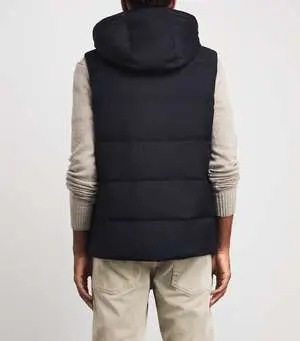 YVES SALOMON Virgin Wool-silk Down Hooded Gilet