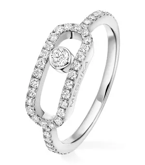 Messika Move Uno White Gold And Pavé Diamond Ring - Silver