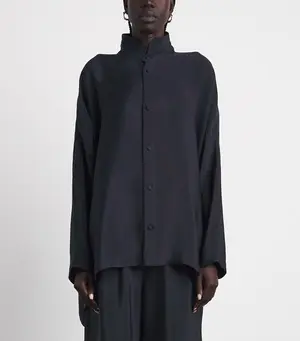 Eskandar Silk Stand-collar Shirt