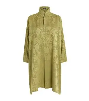 Eskandar Silk Double-stand Collar Shirt