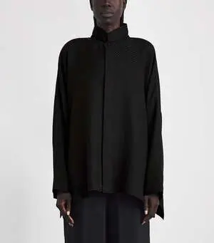Eskandar Silk Double-stand Collar Shirt