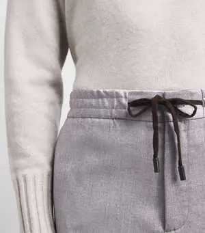 MAURIZIO BALDASSARI Stretch-virgin Wool Drawstring Trousers