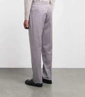 MAURIZIO BALDASSARI Stretch-virgin Wool Drawstring Trousers
