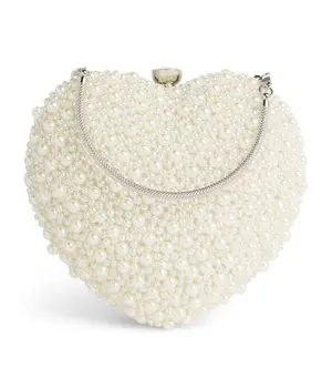 DAVID CHARLES Embellished Faux Pearl Top-handle Bag