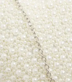 DAVID CHARLES Embellished Faux Pearl Top-handle Bag