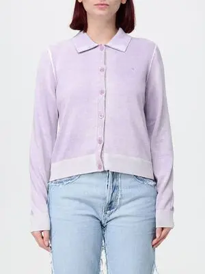 DIESEL® Long-sleeved Cotton Polo Collar Cardigan