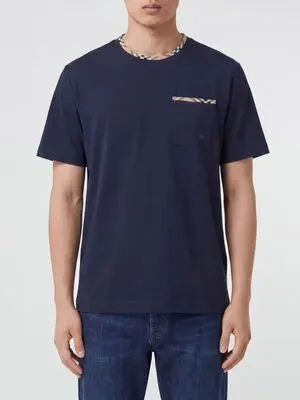 Burberry Ekd Logo Cotton T-shirt With Contrast Pocket And Trim