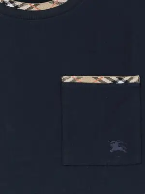 Burberry Ekd Logo Cotton T-shirt With Contrast Pocket And Trim