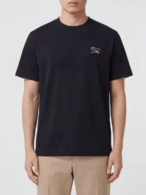 Burberry Cotton T-shirt With Contrasting Equestrian Knight Logo