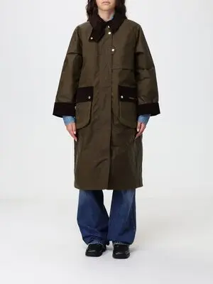 Barbour Kirklees Long Waxed Cotton Jacket With Corduroy Collar