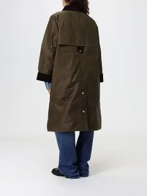 Barbour Kirklees Long Waxed Cotton Jacket With Corduroy Collar