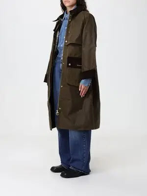 Barbour Kirklees Long Waxed Cotton Jacket With Corduroy Collar