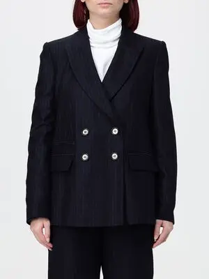 Emporio Armani Pinstripe Double-breasted Wool Blazer With Peak Lapels