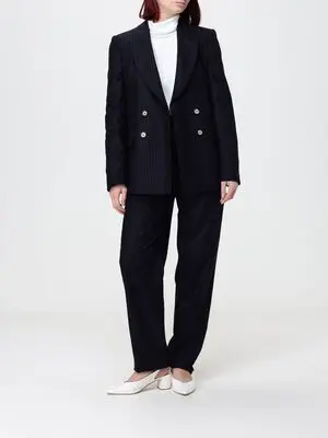 Emporio Armani Pinstripe Double-breasted Wool Blazer With Peak Lapels