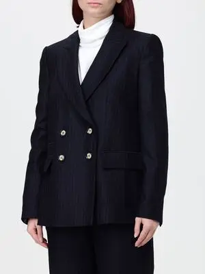 Emporio Armani Pinstripe Double-breasted Wool Blazer With Peak Lapels