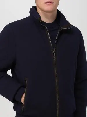 MOORER Bellati Wool And Cashmere Bomber Jacket With Fur Collar - Blue