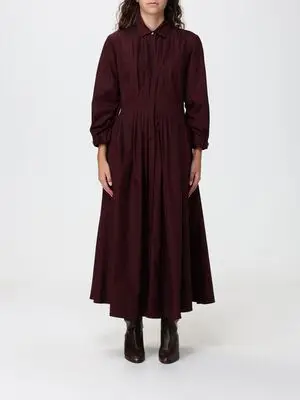 Max Mara Midi Chemisier Dress In Cotton Poplin With Concealed Buttons