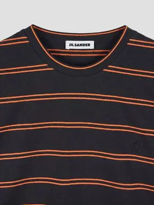 JIL SANDER Striped Cotton Long-sleeved T-shirt With Dropped Shoulders